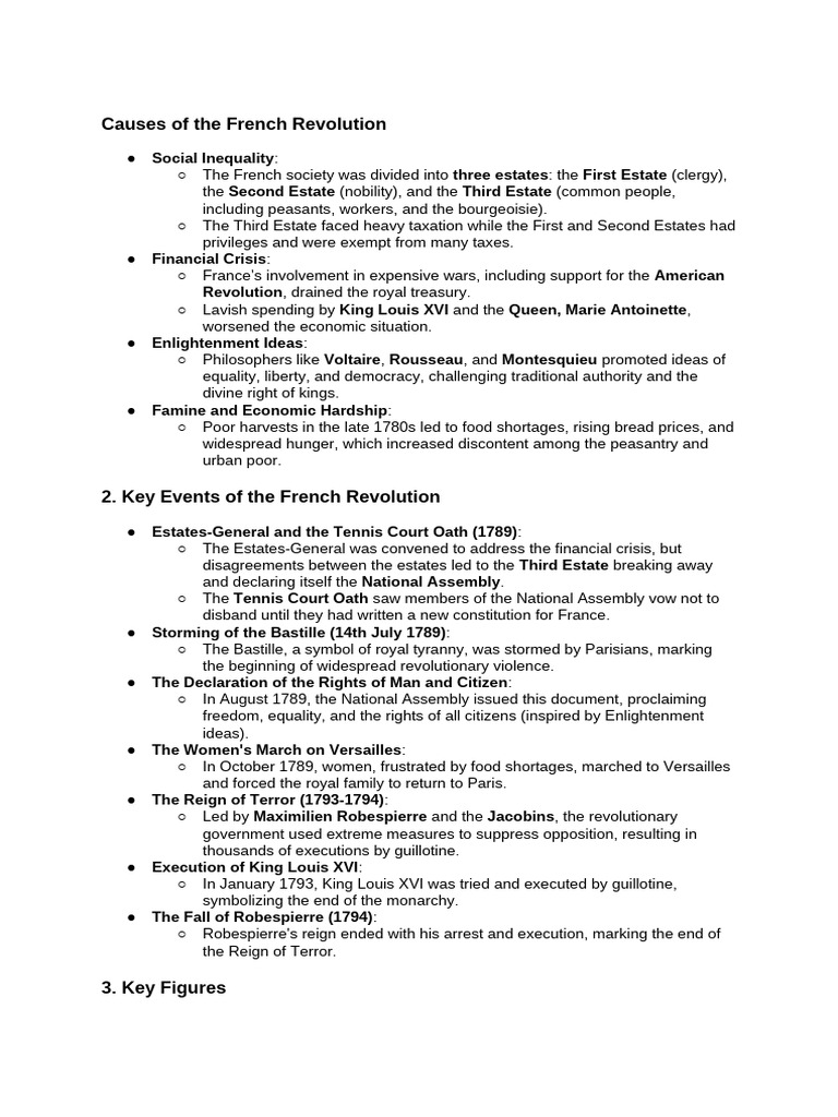 Causes of the French Revolution | PDF | Reign Of Terror | French Revolution