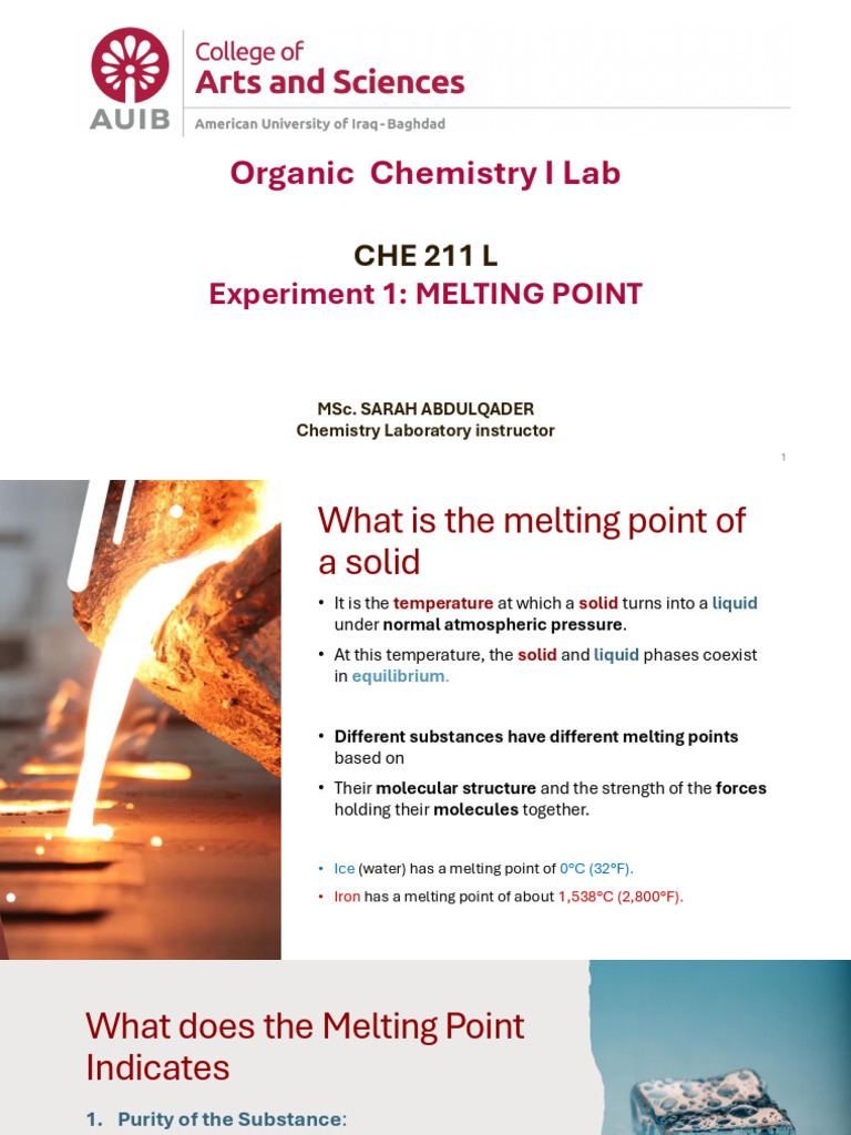 Melting Point and Boiling Point | PDF | Distillation | Melting Point