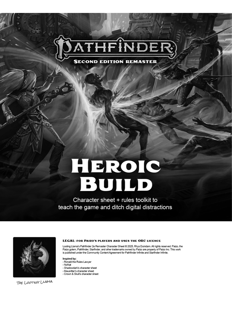 A4 BW Pf2e HeroicBuild FormFillable v17.5 | PDF | Role Playing Games ...