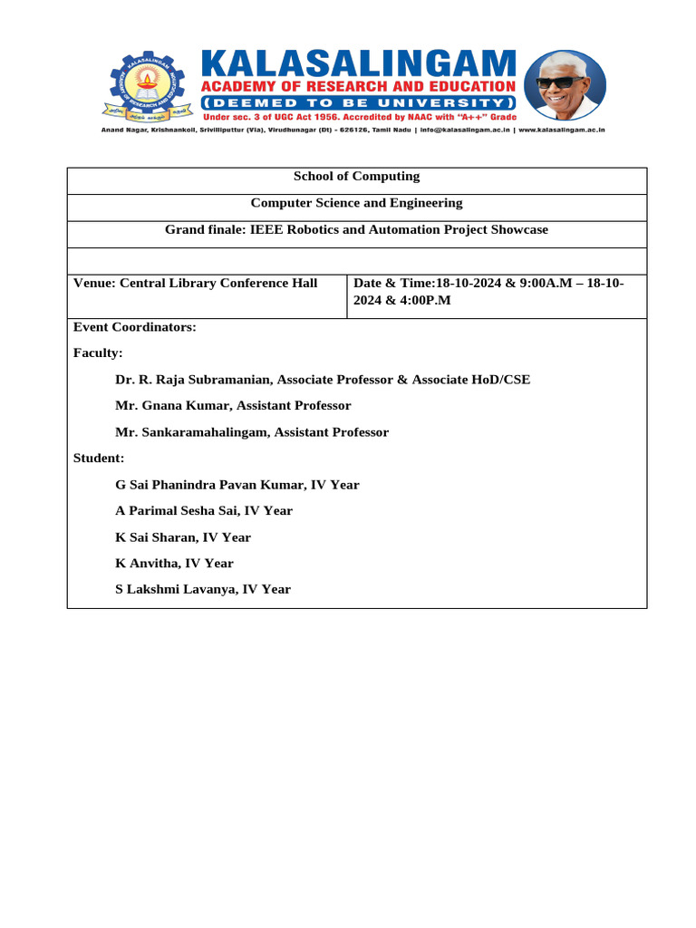 Soc-Grand Finale Ieee Robotics and Automation Project Showcase | PDF