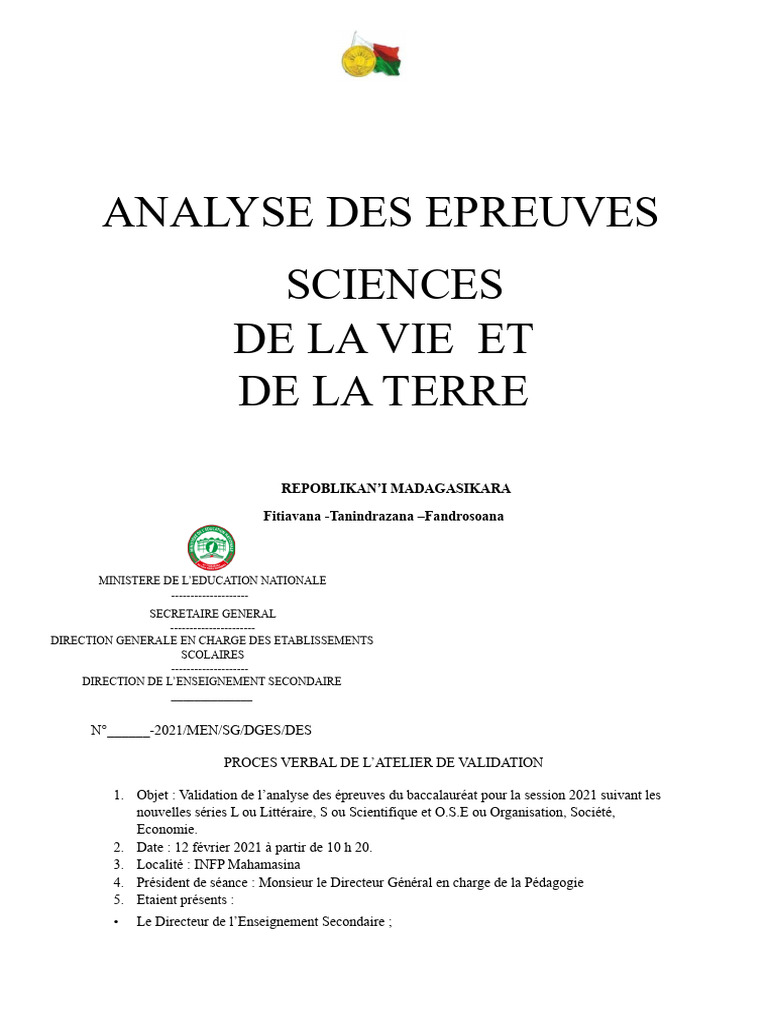 Analyse des épreuves SVT Bac 2025 | PDF | Biologie | Science
