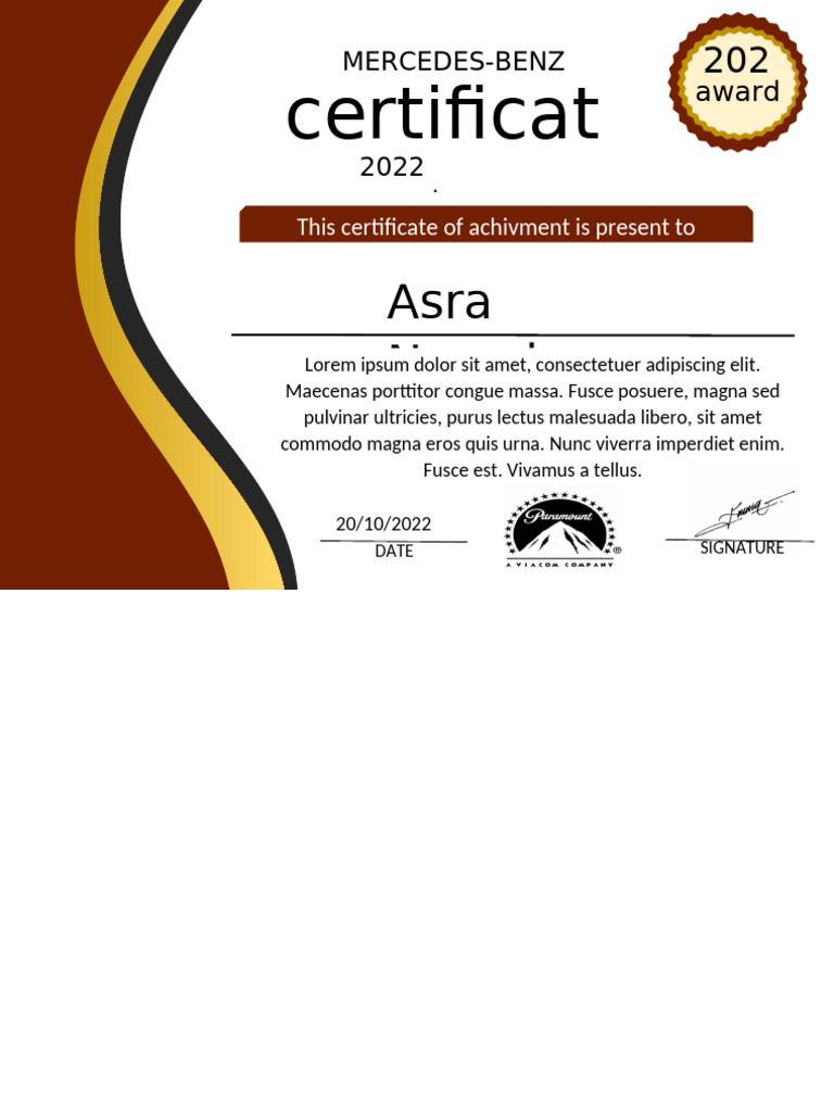 Asras' Certificate-1 | PDF