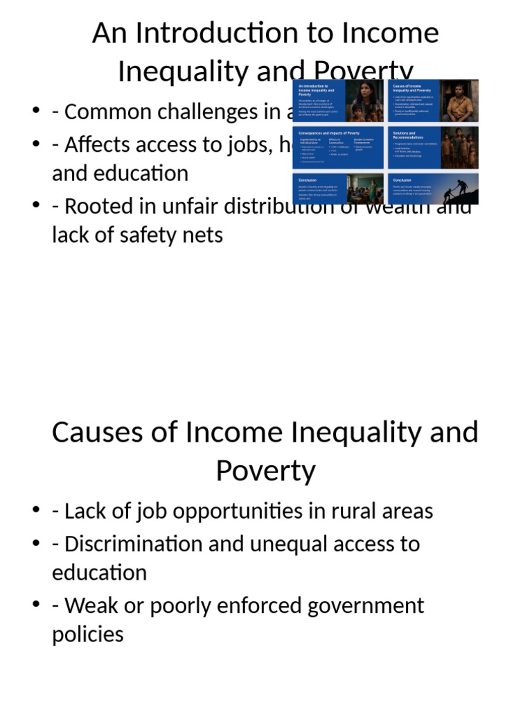 Income Inequality and Poverty Presentation | PDF