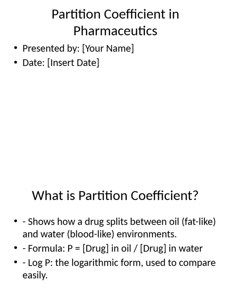Partition Coefficient Pharmaceutics | PDF
