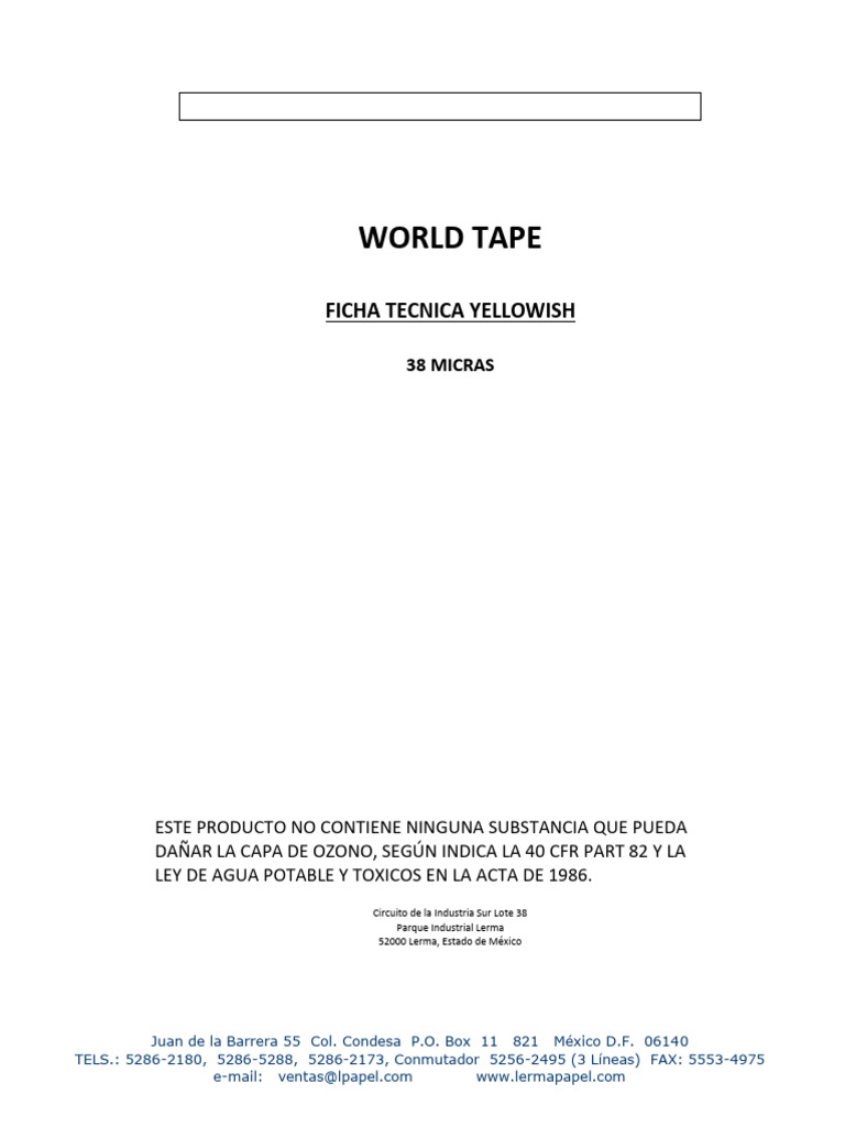 Ficha Tecnica YELLOWISH | PDF