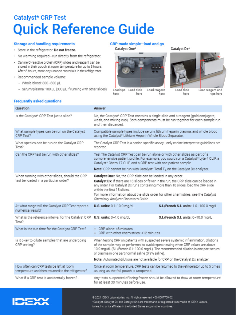 Using The Catalyst CRP Test en GB | PDF | C Reactive Protein | Blood Plasma