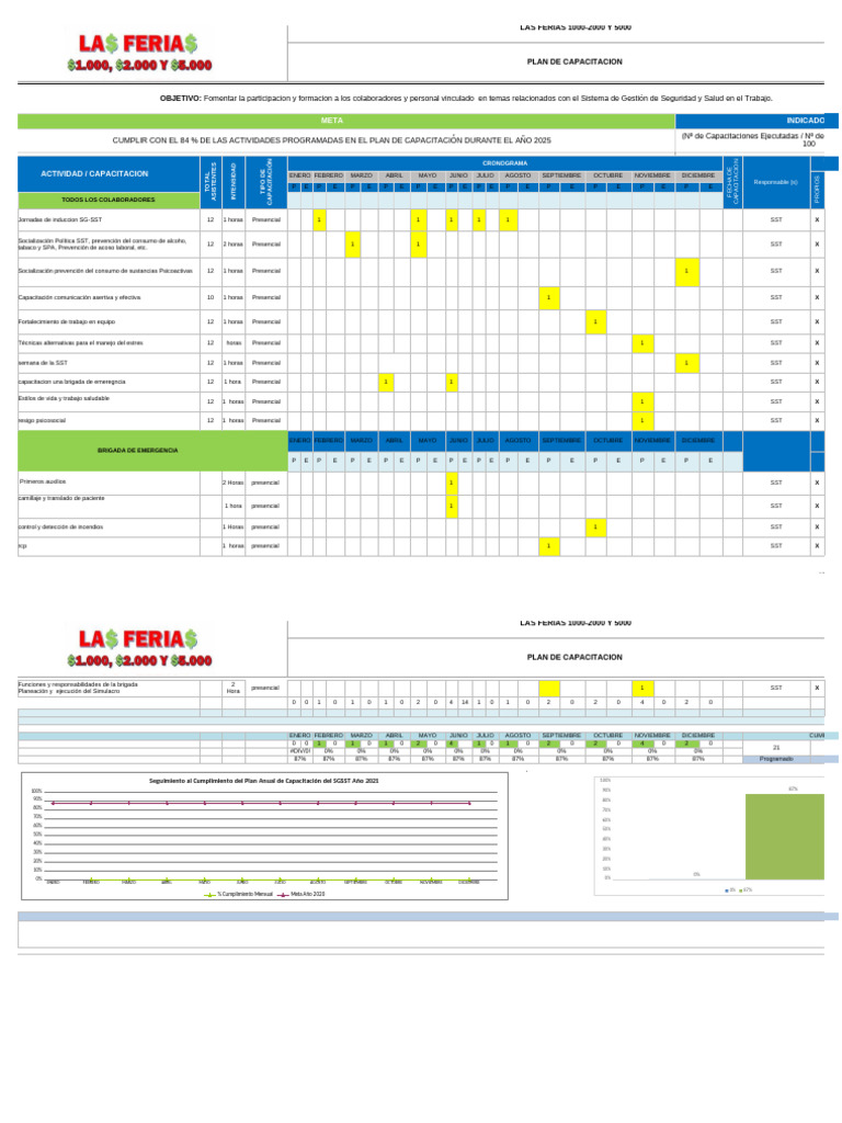 Plan Anual de Capacitacion SST 2025 | PDF