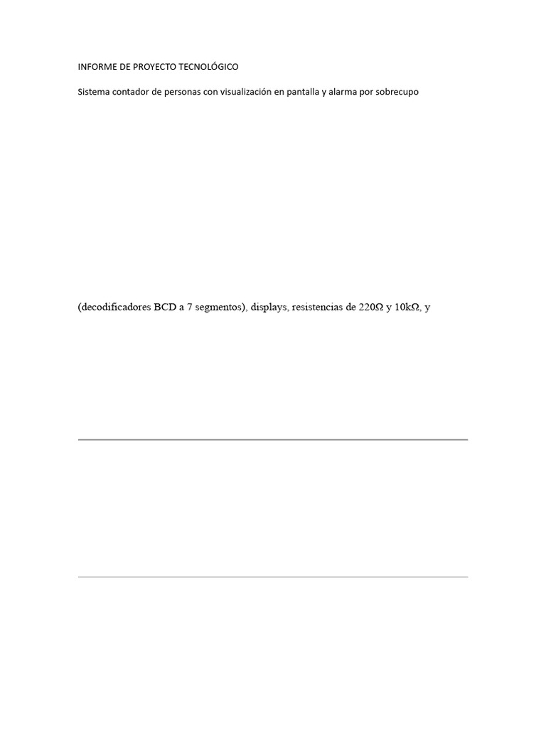 Informe de Proyecto | PDF | Decimal codificado en binario | Electrónica