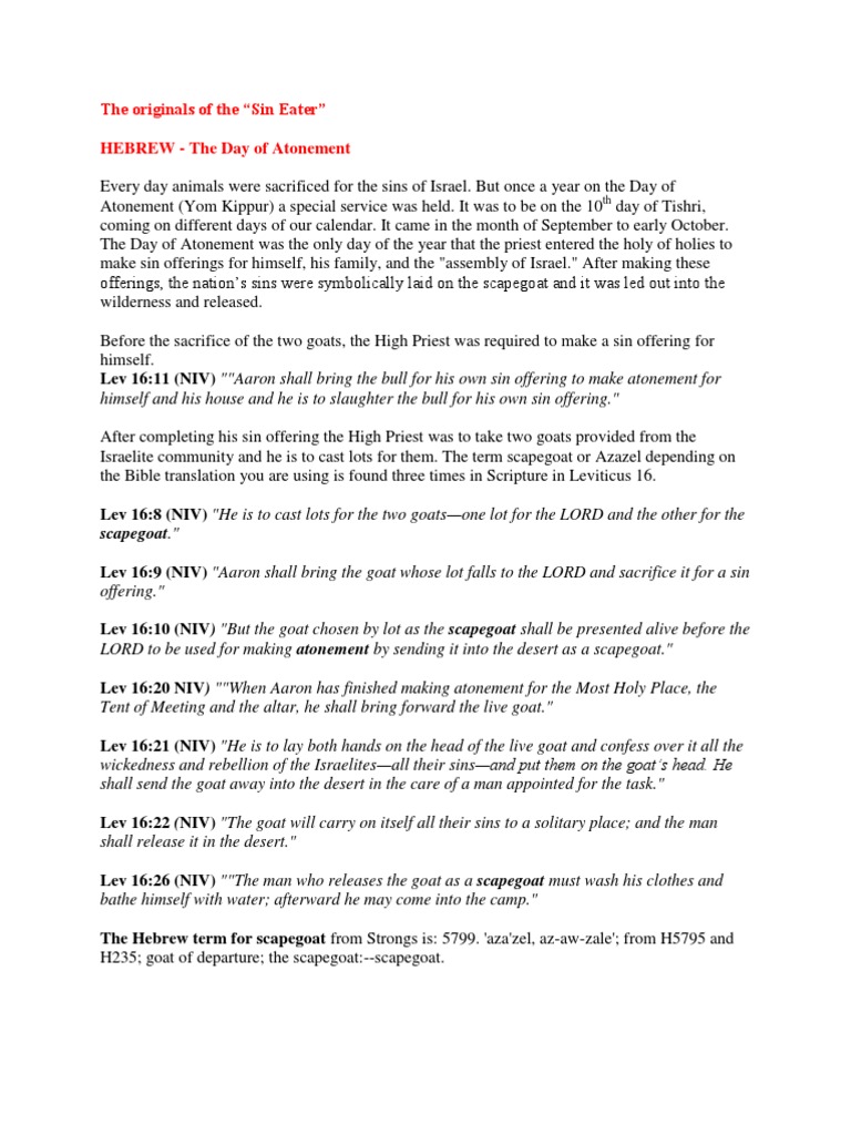 The Originals of The "Sin Eater" | PDF | Religious Texts | Law Of Moses