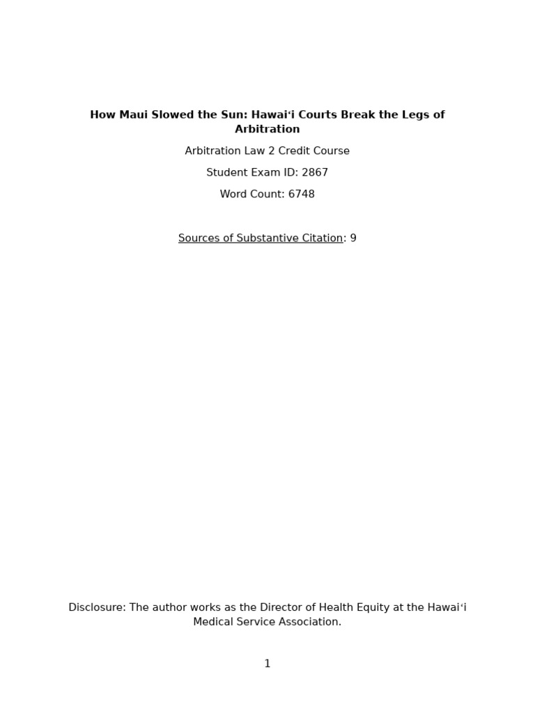 Arbitration Law Final Paper - 2867 | PDF | Arbitration | Private Law
