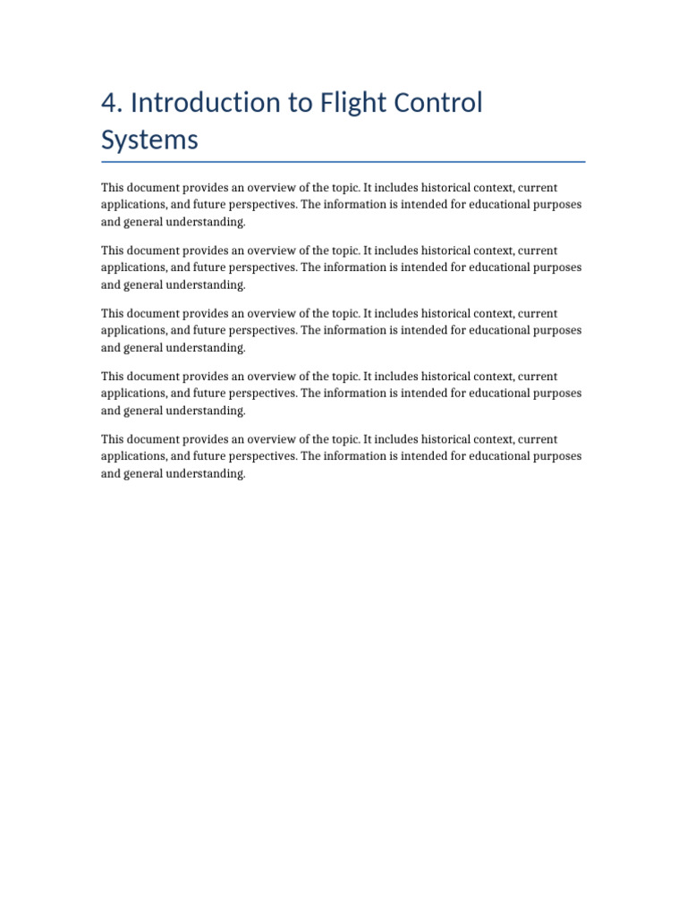 Introduction To Flight Control Systems | PDF
