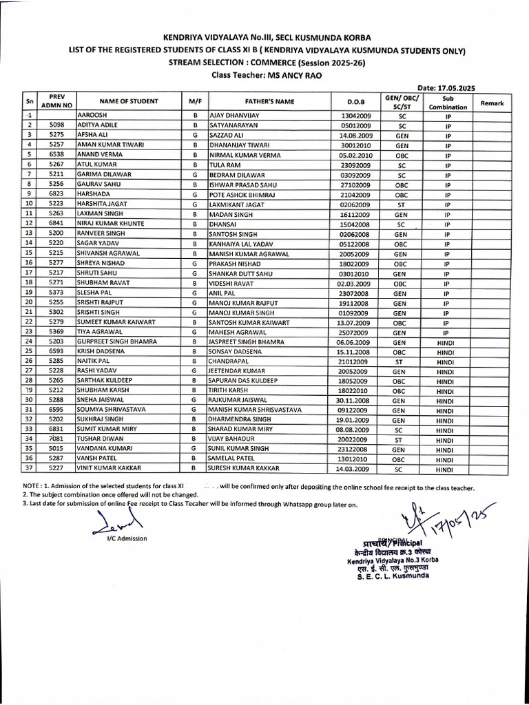 Commerce CLASS XI Regular Students | PDF