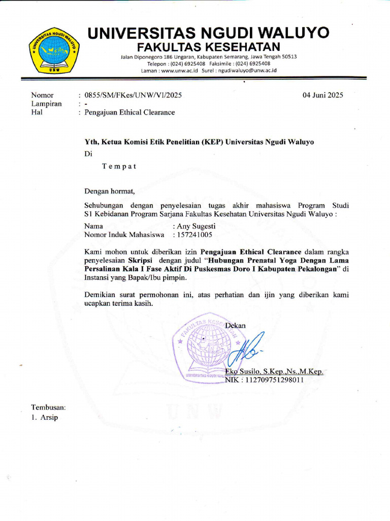 Pengajuan EC (Dekan) | PDF