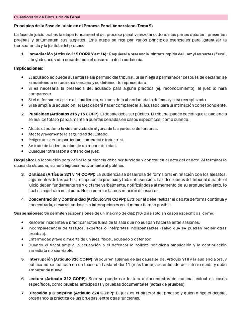 Cuestionario de Discusión de Penal | PDF | Res Judicata | Debido al proceso
