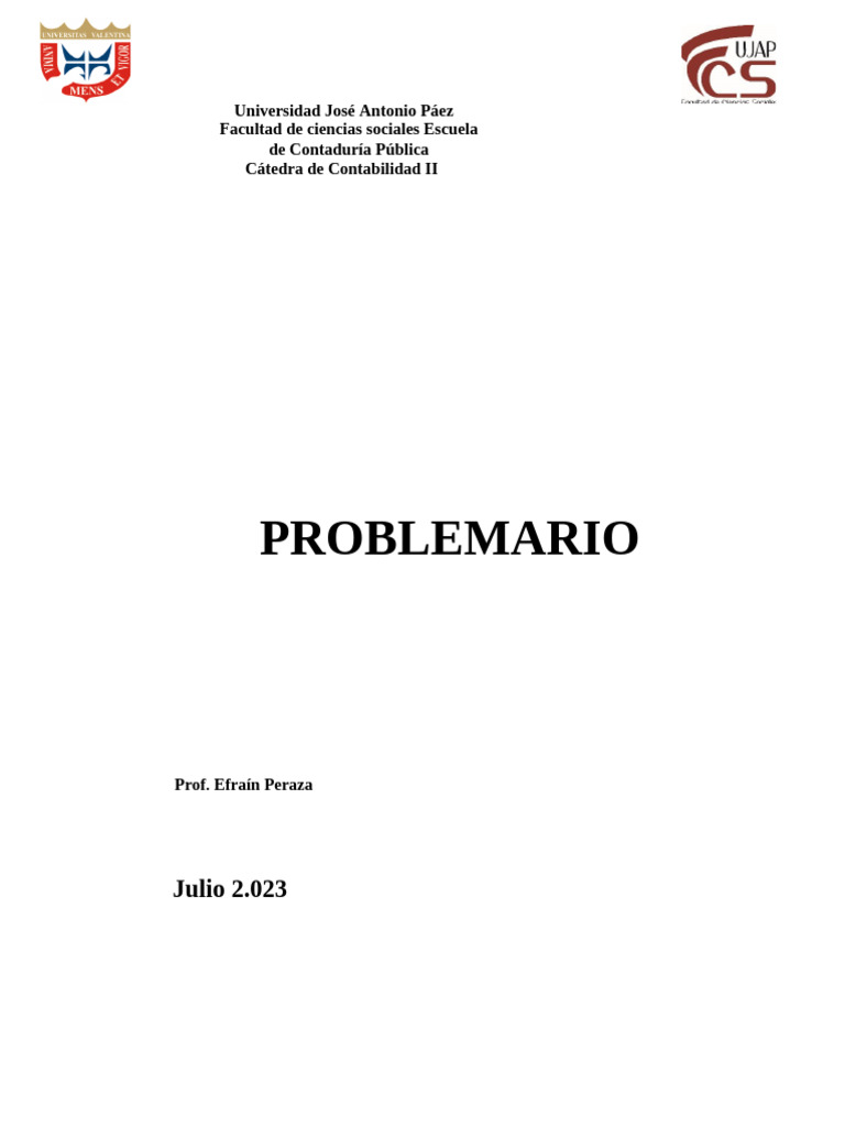 Problemario Contabilidad II | PDF | Bancos | Estado de resultados