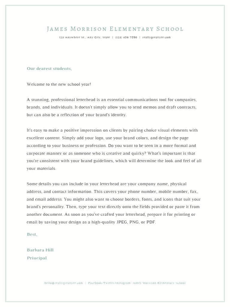 White Bordered Welcome Letter To The Students School Letters | PDF
