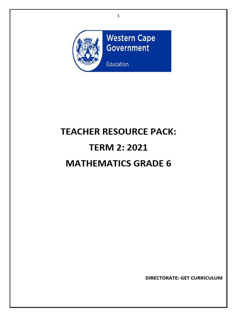 Teacher Resource Pack for Grade 6 Maths | PDF | Multiplication | Educational Technology