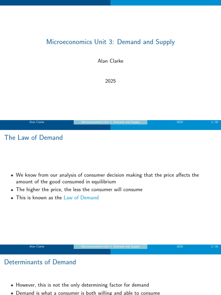 Microeconomics 3 Slides | PDF | Economic Surplus | Supply And Demand