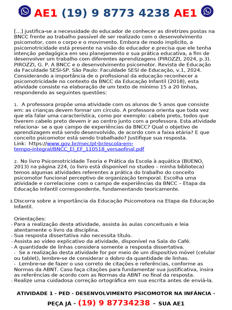 AE1 AE1: WWW - Gov.br/mec/pt-Br/escola-Em-Tempo - integral/BNCC - EI - EF - 110518 - Versaofinal ...