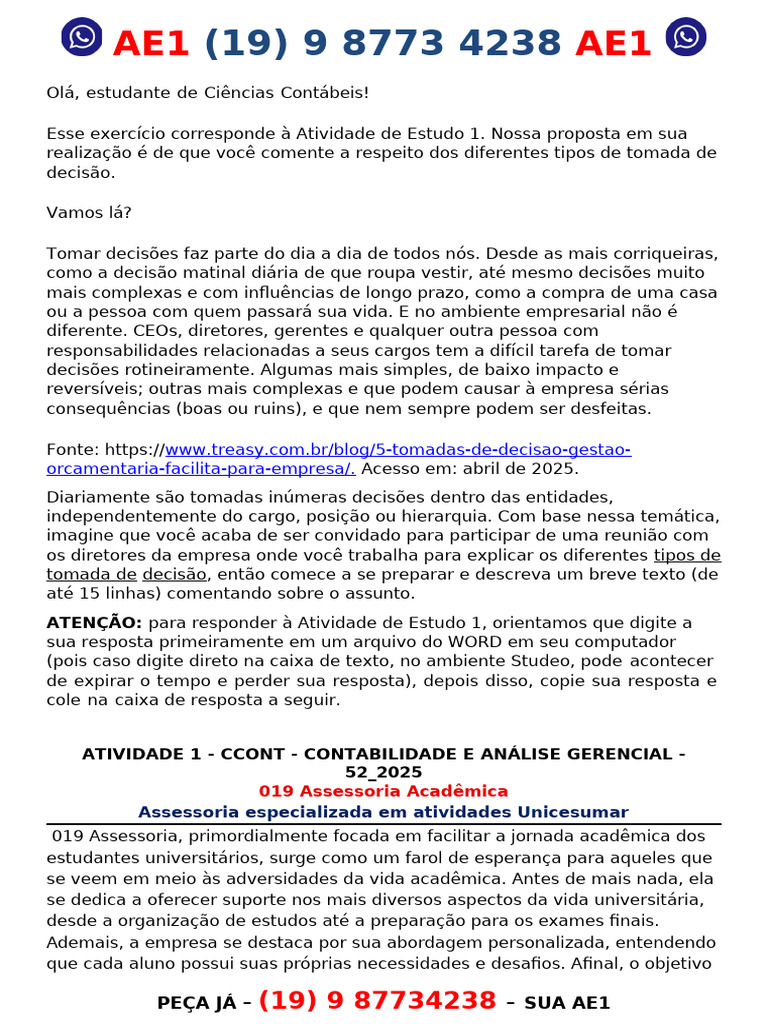 AE1 AE1: Orcamentaria-Facilita-Para-Empresa | PDF | Contabilidade