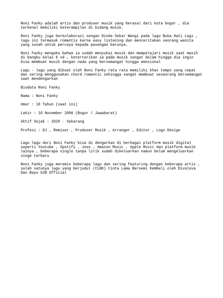 Siapakah Noni Fanky ? Biodata Artis Noni Fanky Yang Sedang Viral | PDF
