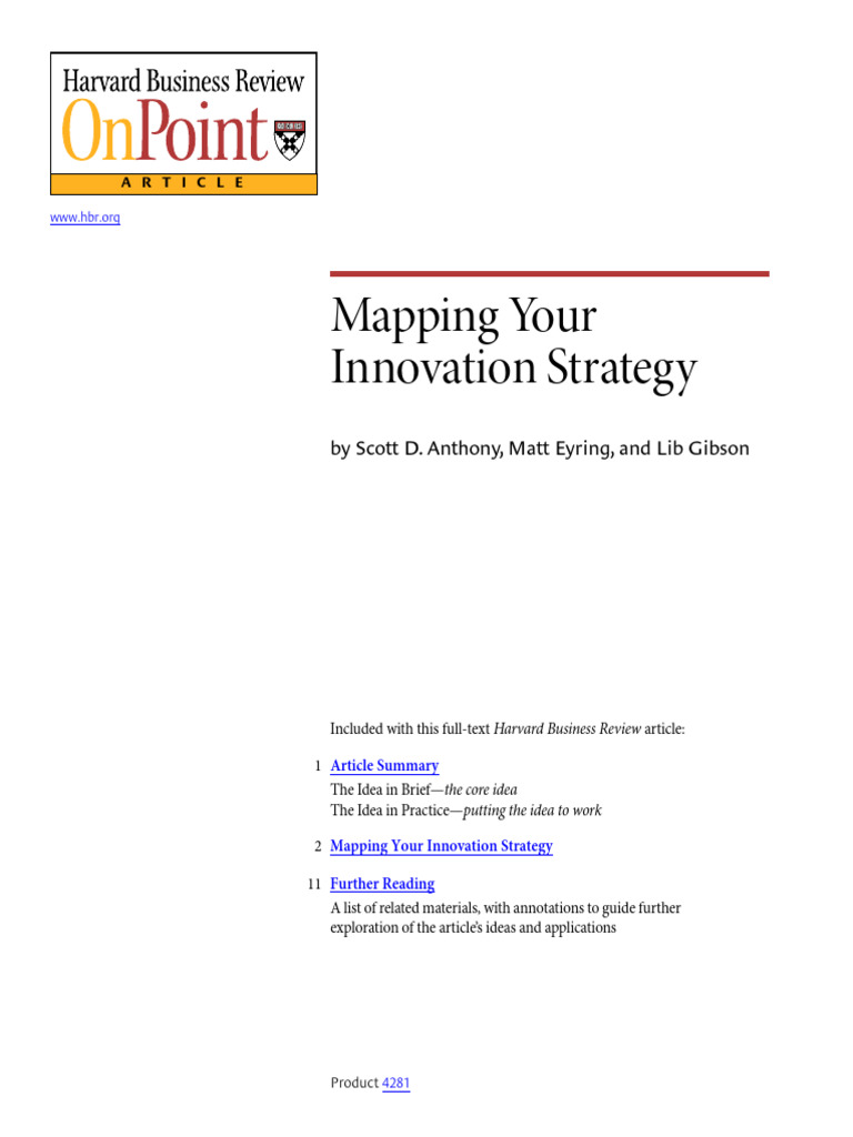 Innovation Strategy Mapping Guide | PDF | Innovation