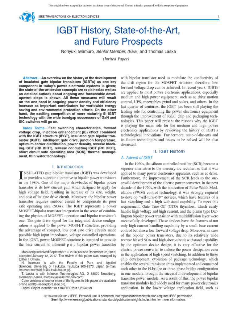 IGBT Development and Future Trends | PDF | Mosfet | Field Effect Transistor