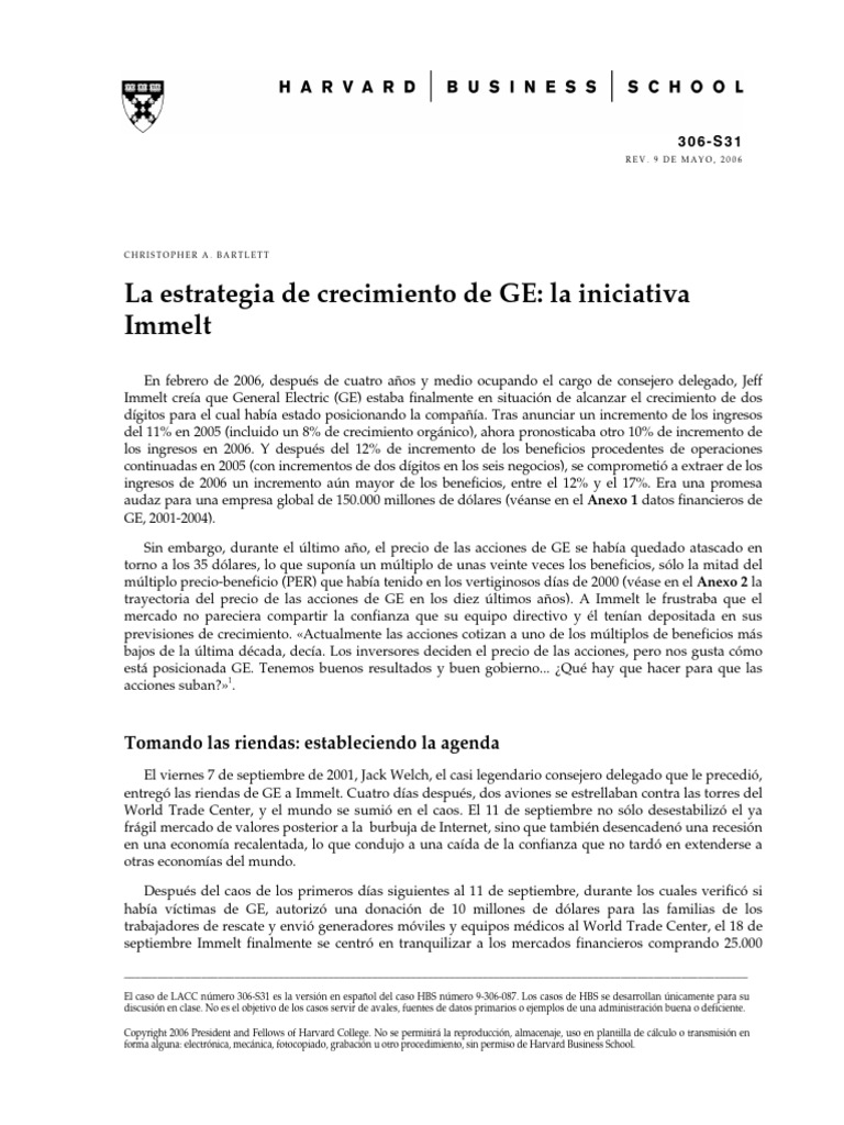 Estrategia de Crecimiento de GE bajo Immelt | PDF | Energia General | Enron