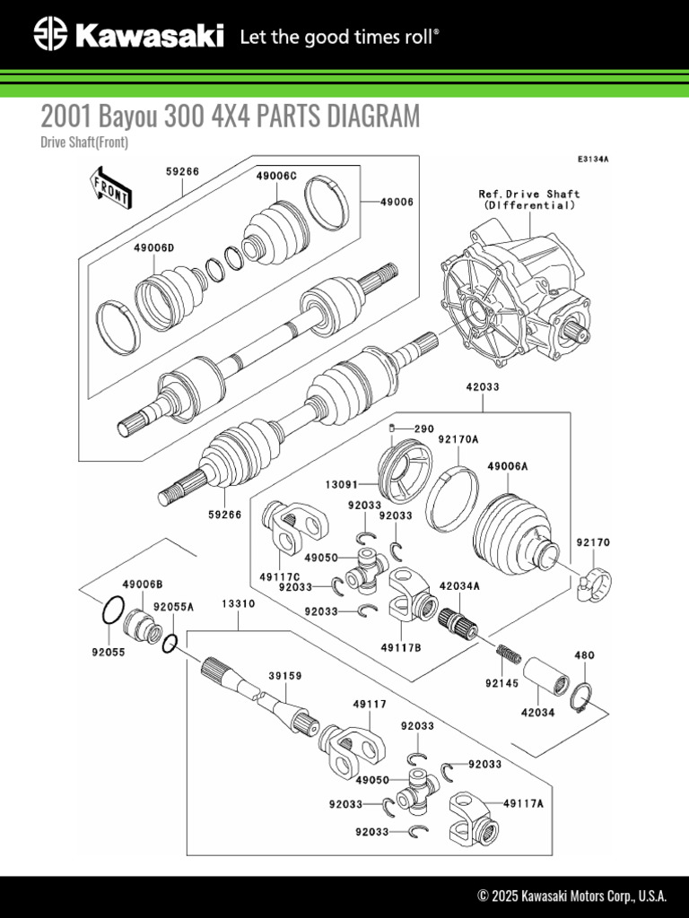 2001 Bayou 300 4X4 Drive Shaft (Front) | PDF