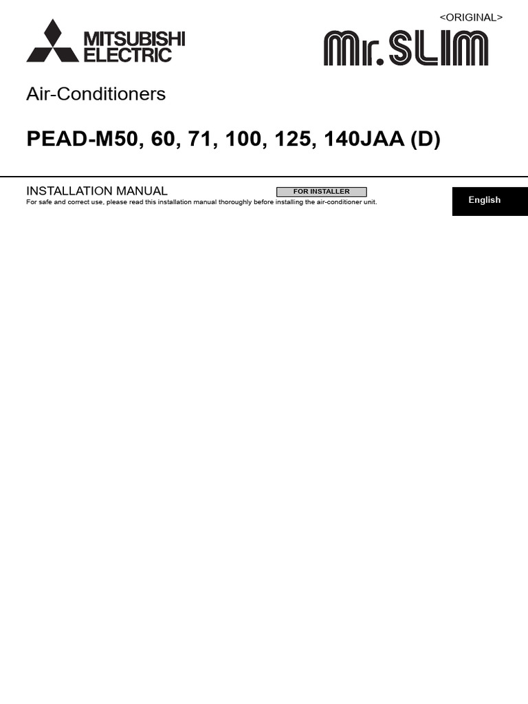 Installation Manual-PEAD-M50-140JAA IM VN79D607H02 Apr2021 | PDF | Pipe ...