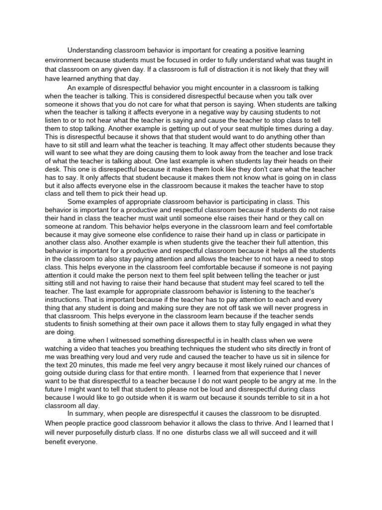 Leo Russo - Reflecting On Classroom Behavior | PDF | Classroom | Teachers