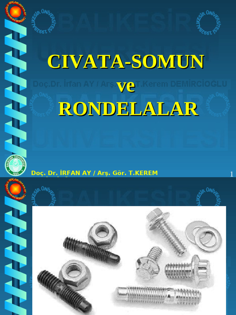 Civata-Somun Ve Rondelalar | PDF
