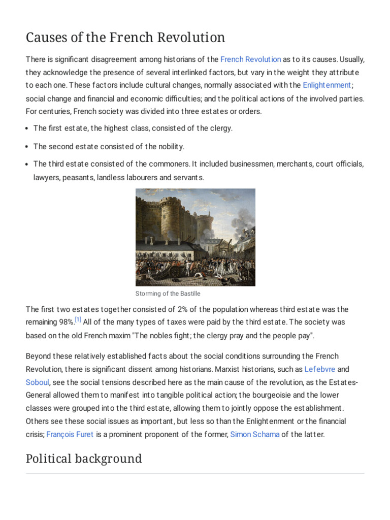 Causes of the French Revolution | PDF | Cost Of Living | Bourgeoisie