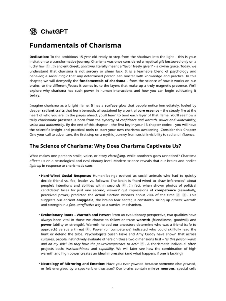 Fundamentals of CharismaCH1 | PDF | Empathy | Charisma