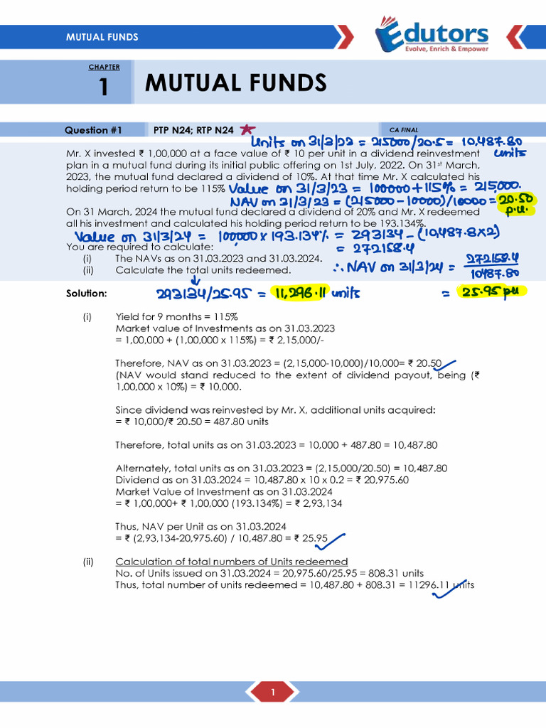 SFM - Imp Questions | PDF