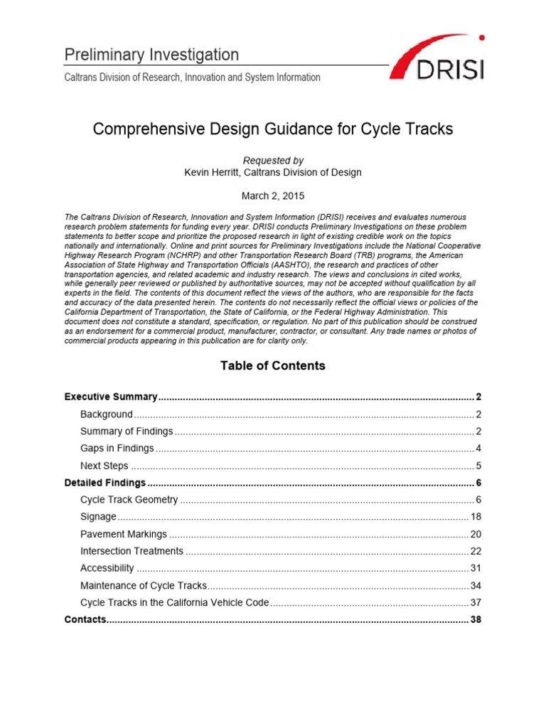 Cycle Track Guidance | PDF | Cycling Infrastructure | Lane