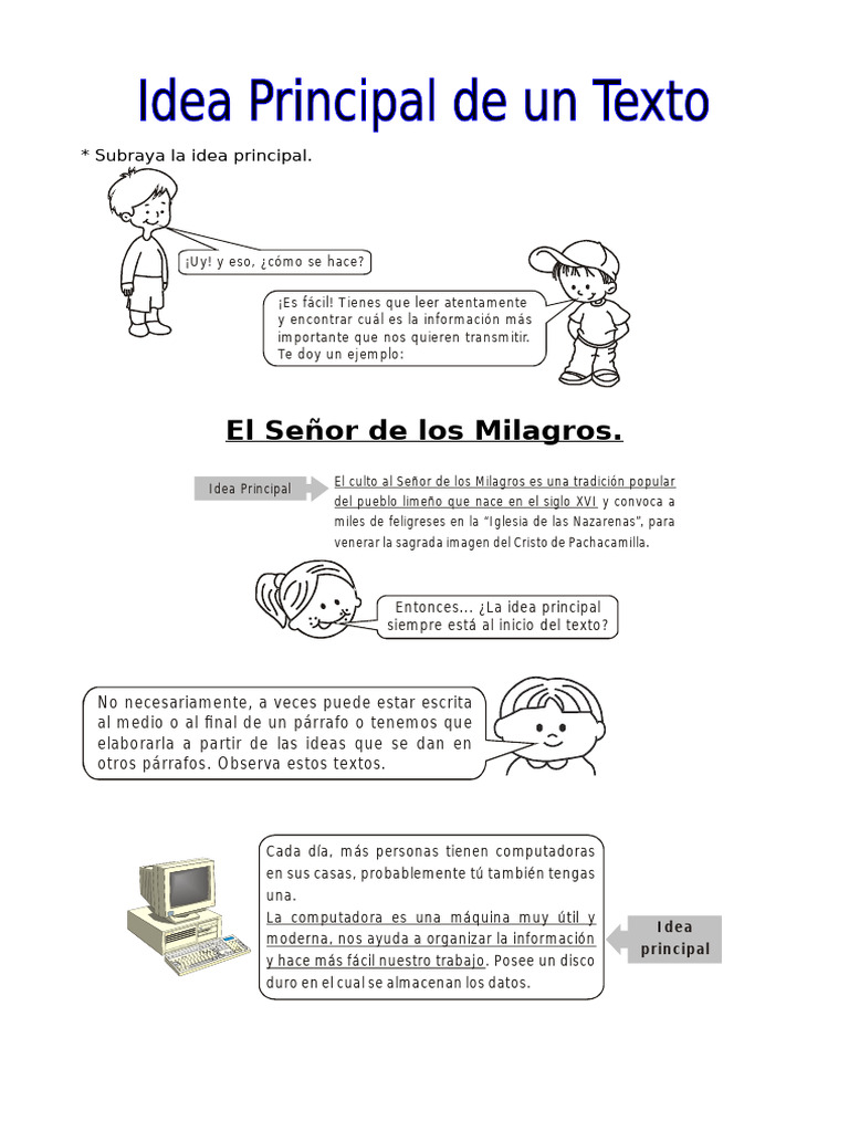 Cómo identificar la idea principal | PDF