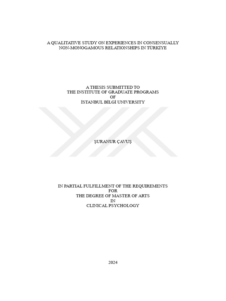 CNM Relationships in Türkiye: A Study | PDF | Jealousy | Monogamy