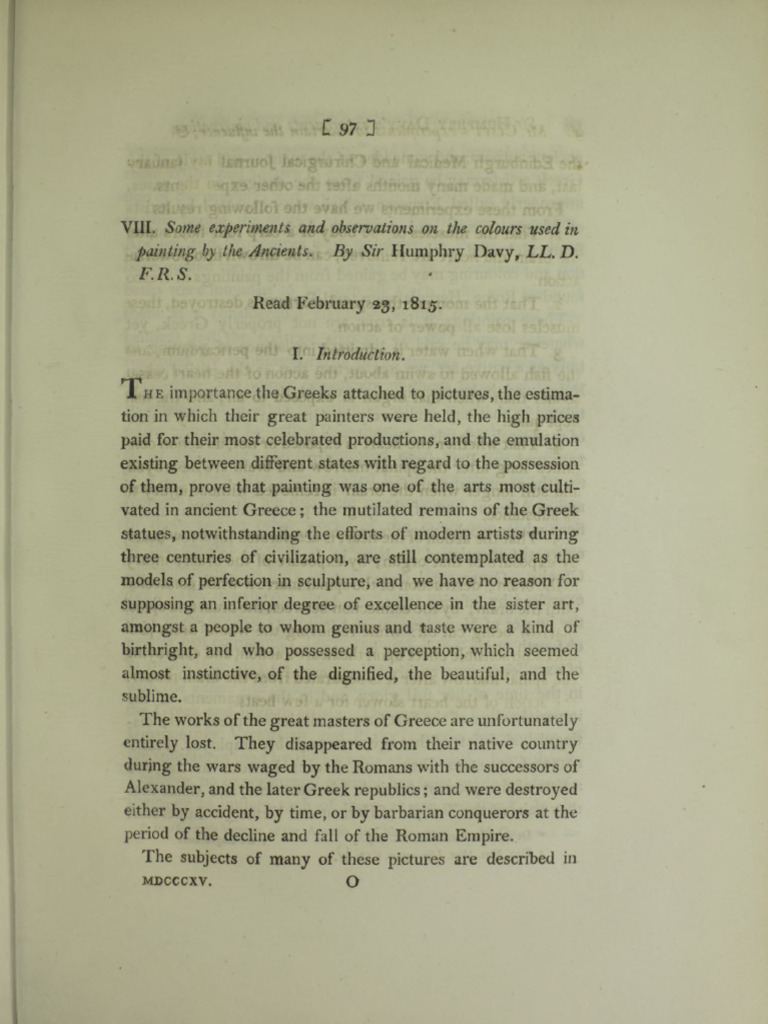 Davy, H. (1815) - Some Experiments and Observations On The Colours Used ...
