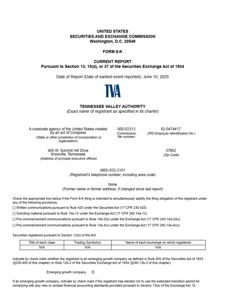 Beth Geer Leaves TVA Board June 2025 | PDF | Securities (Finance ...