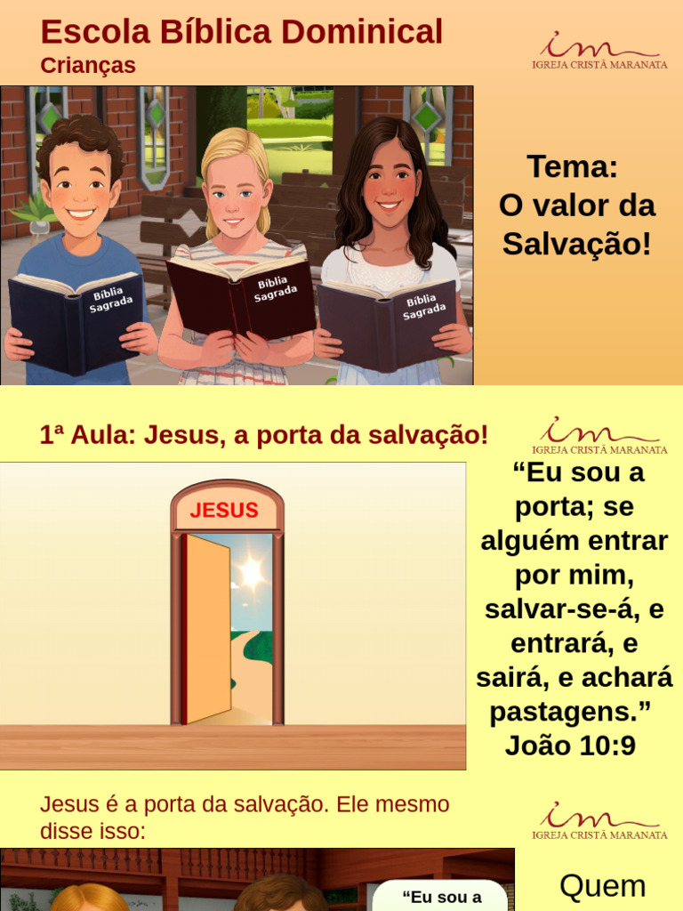 1a Aula - Slides - CRI - O Valor Da Salvacao - Jesus A Porta Da Salvacao - Junho 2025 | PDF ...