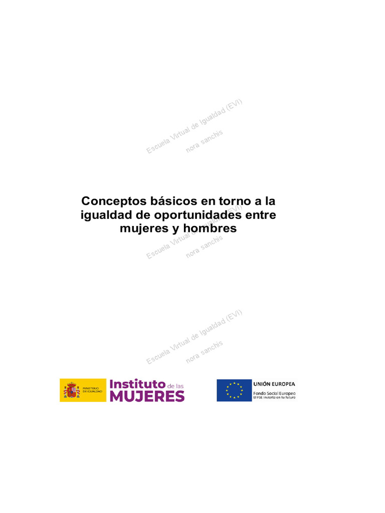 01 Conceptos Basicos en Torno ALa Igualdad de Oportunidades Entre Mujeres YHombres | PDF | Mujer ...