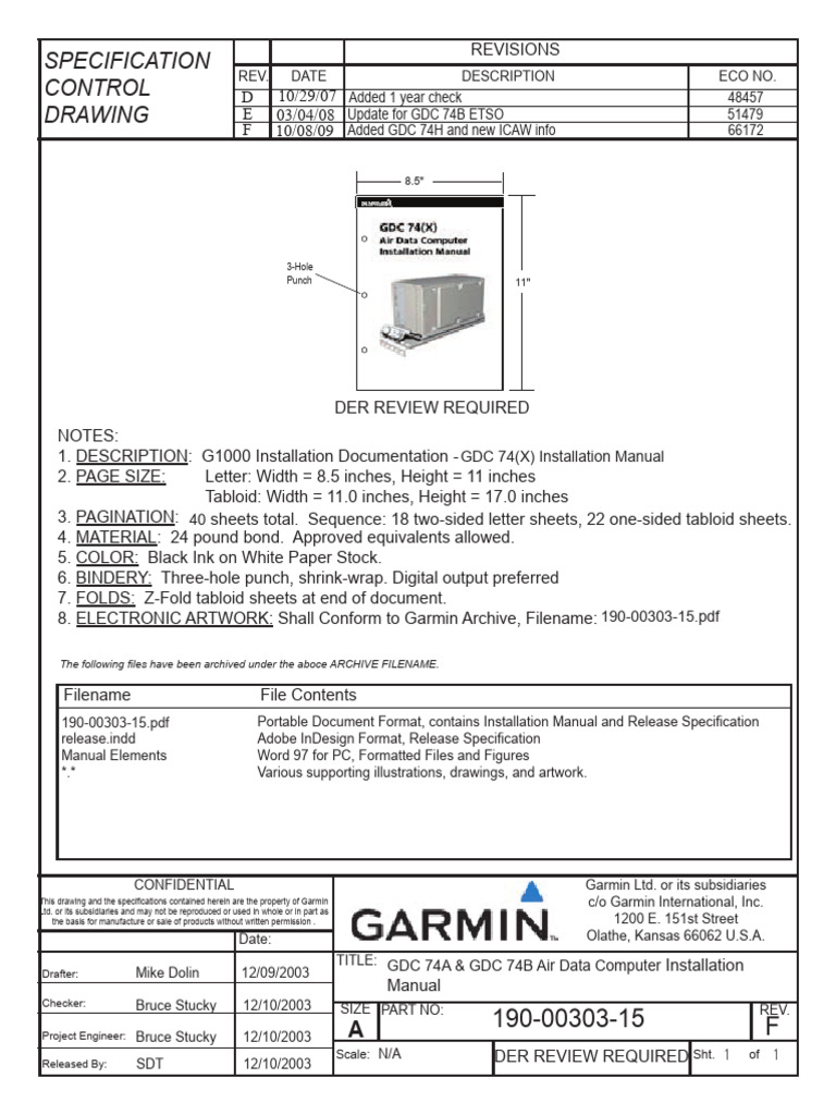 190-00303-15 Revf GDC74 IM | PDF | Airspeed | Aviation