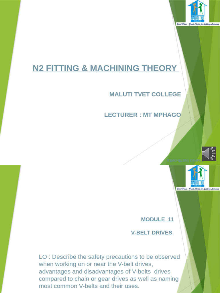 N2 Fitting Machining Theory V Belts | PDF | Belt (Mechanical ...