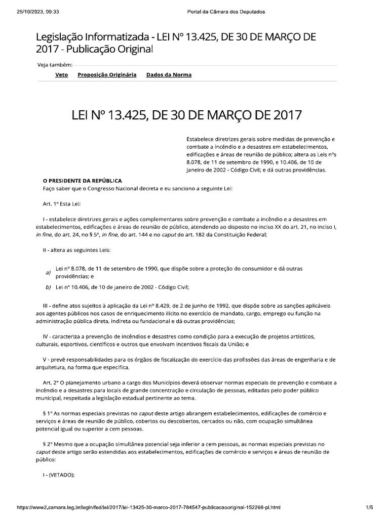 Lei 13425 | PDF