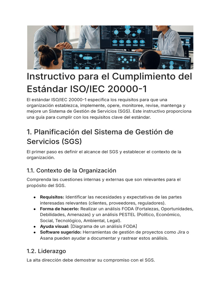 Instructivo para El Cumplimiento de ISO - IEC 20000-1 | PDF | Software | Acuerdo de nivel de ...