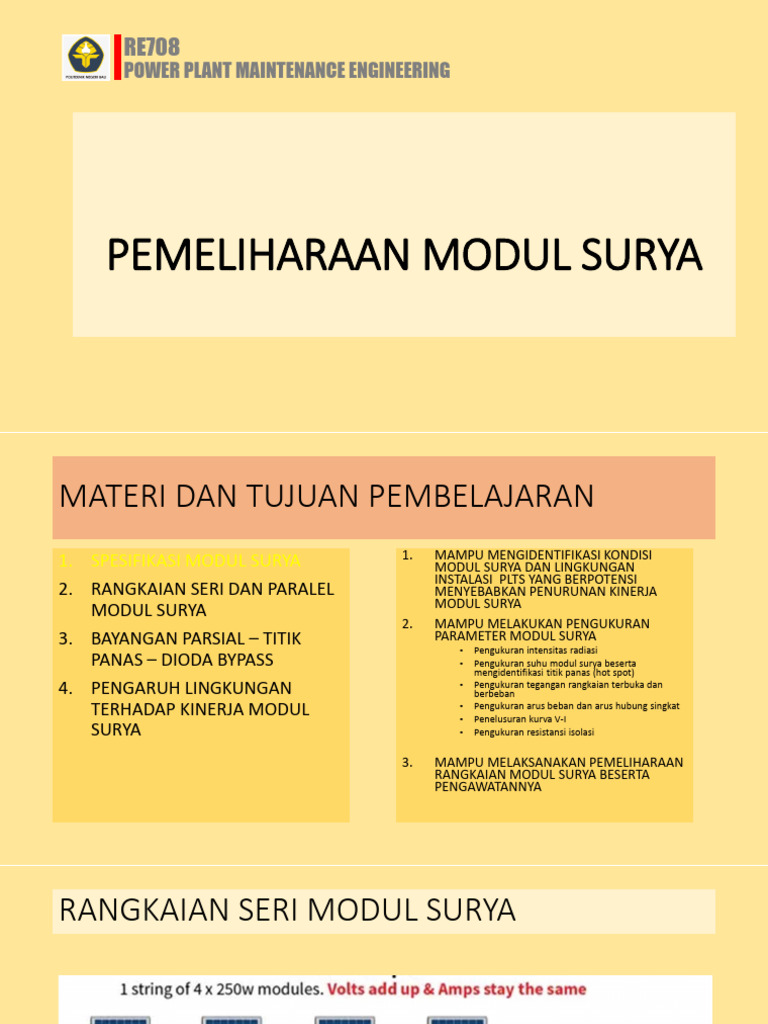 Pemeliharaan Modul Surya | PDF
