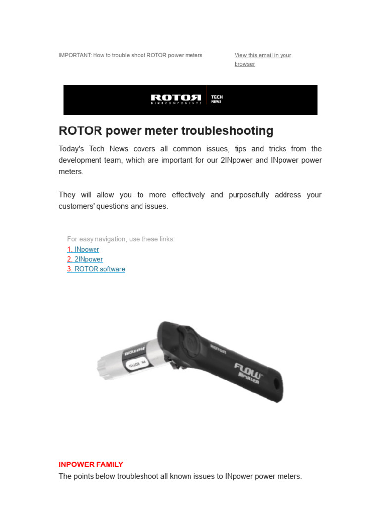 ROTOR Powermeter Troubleshooting VELOPRO | PDF | Bluetooth | Computing