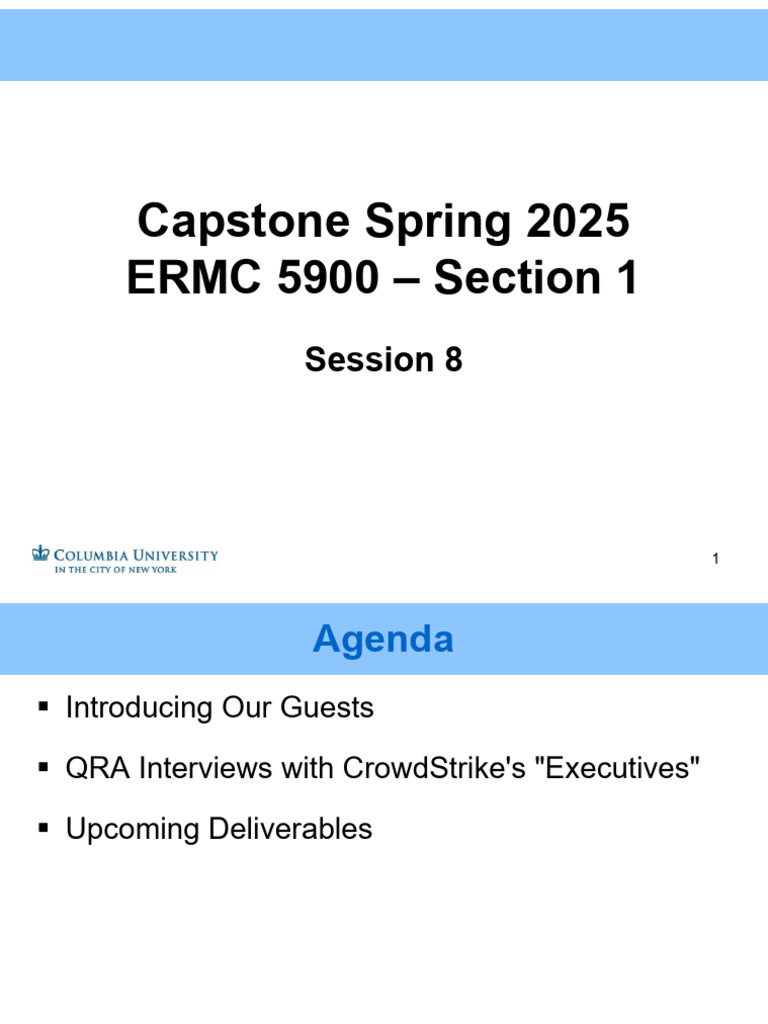 Capstone Spring 2025 Section 1 - Session 8 | PDF