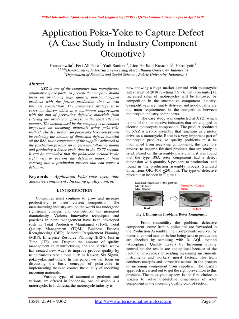 Application Poka Yoke To Capture Defect | PDF | Lean Manufacturing ...
